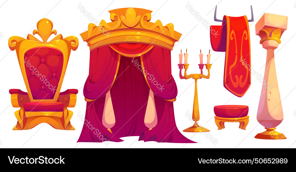 King throne isolated on white background Vector Image