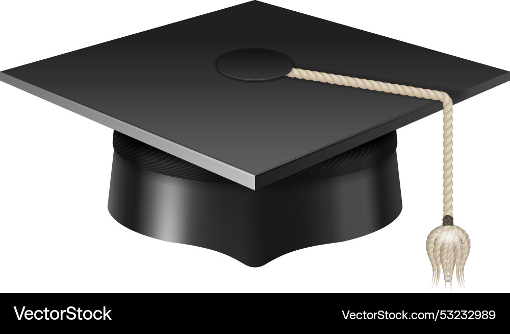 Mater degree cap academic hat realistic mockup Vector Image