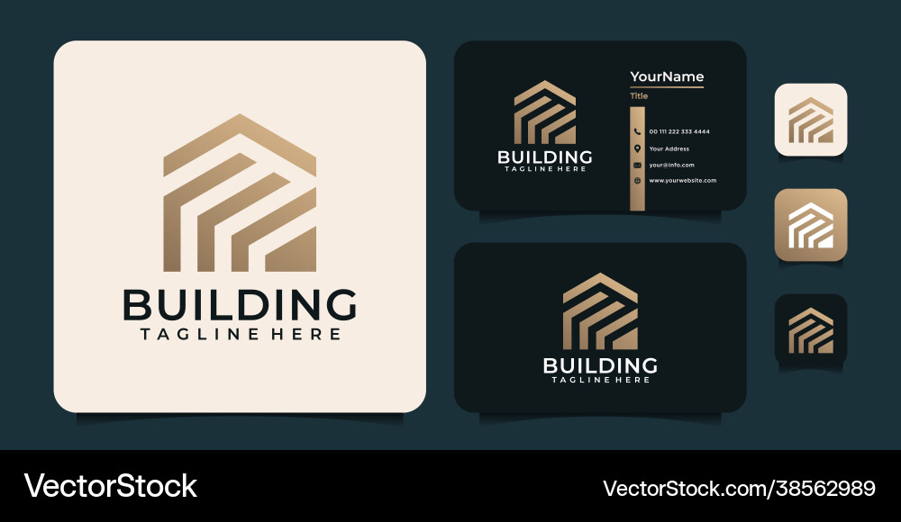 Monogram building architecture construction logo Vector Image