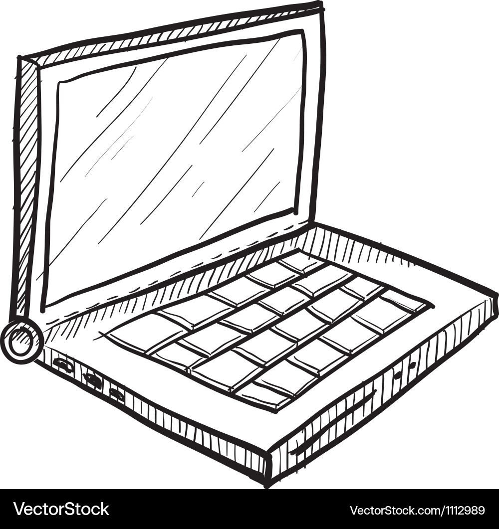 Playful Laptop Doodle Royalty Free Vector Image