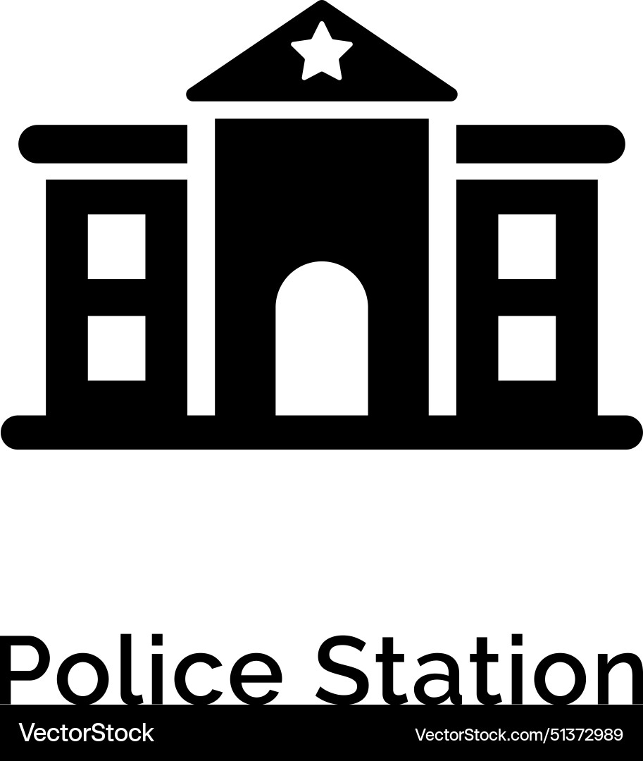 Police station icon Royalty Free Vector Image - VectorStock