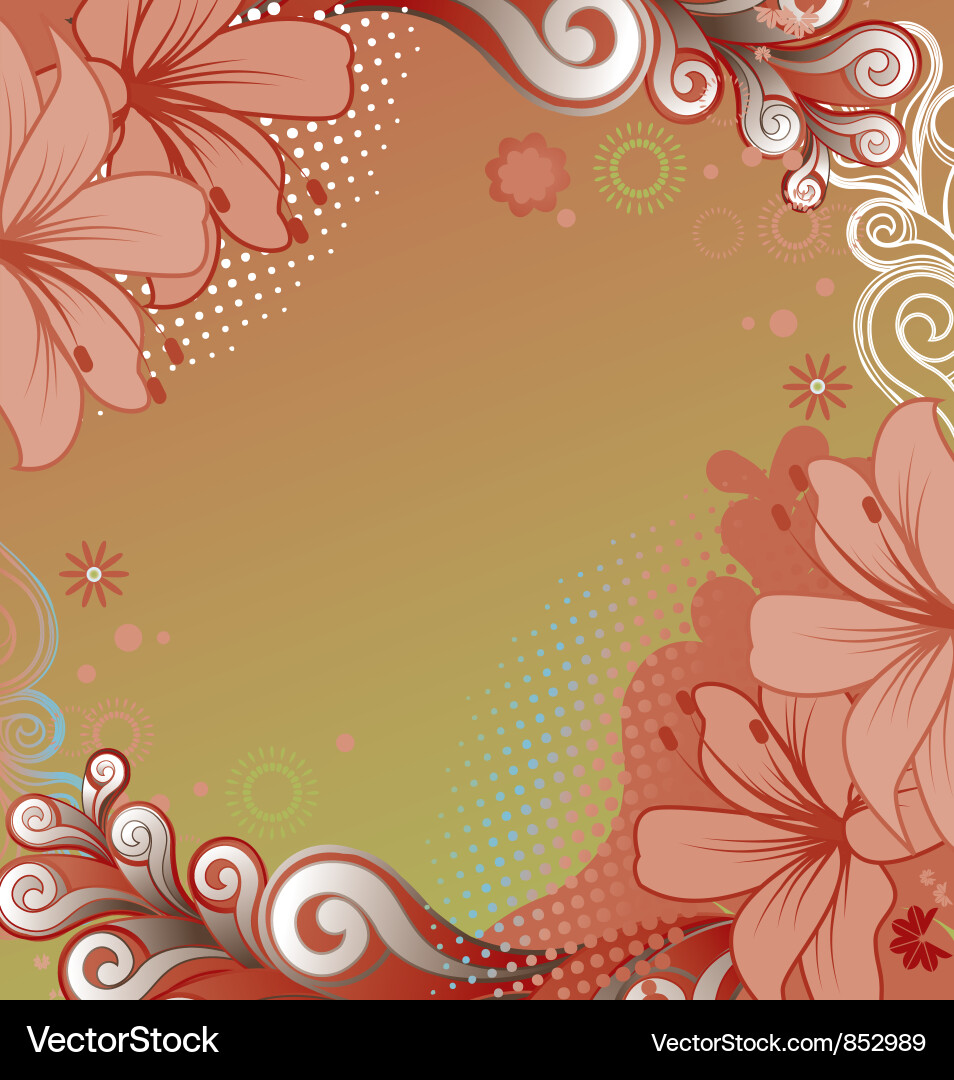 Retro floral Royalty Free Vector Image - VectorStock