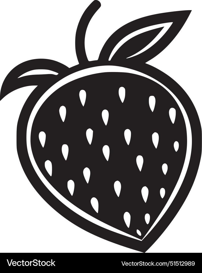 Strawberry - minimalist and simple silhouette Vector Image