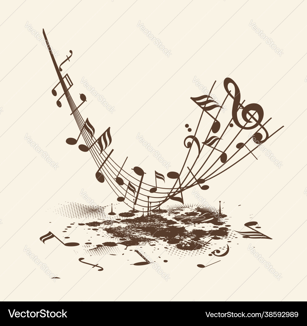 Vintage Music Notes Abstract Background Royalty Free Vector