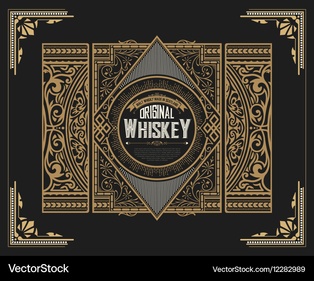 Vintage Whiskey Label - Ornate Style Royalty Free Vector