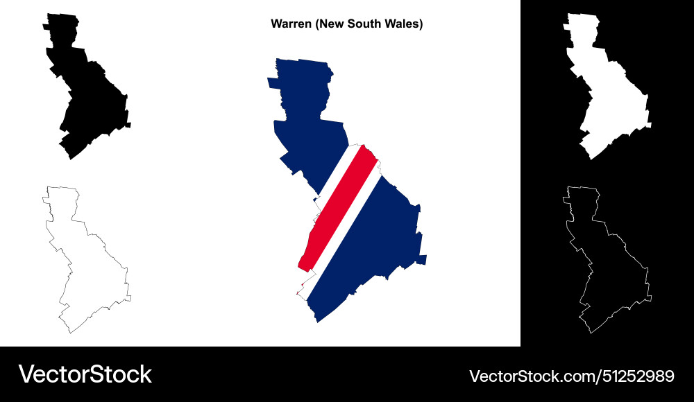 Warren outline map Royalty Free Vector Image - VectorStock