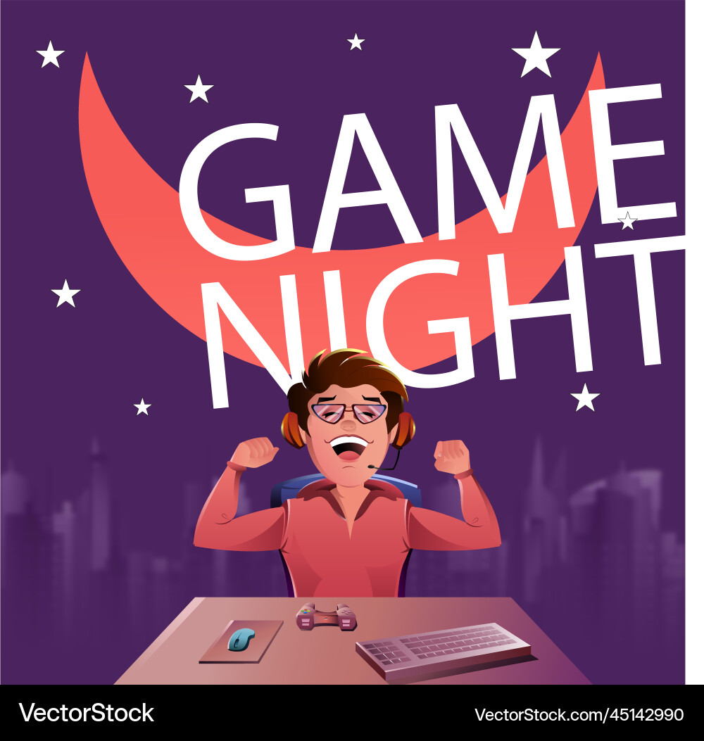 Banner design of game night Royalty Free Vector Image