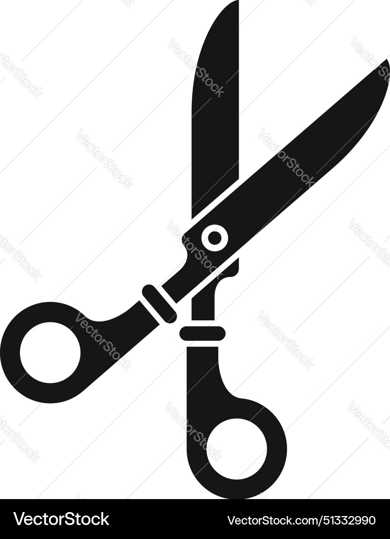 Black silhouette of scissors icon Royalty Free Vector Image