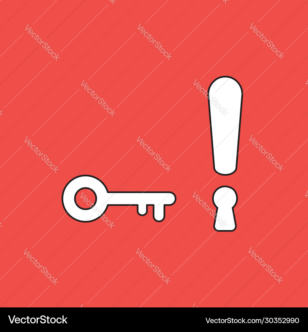 Concept exclamation mark with keyhole and key Vector Image