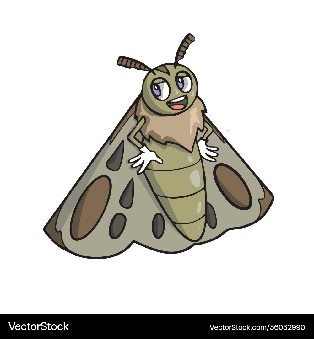 Happy moth cartoon Royalty Free Vector Image - VectorStock