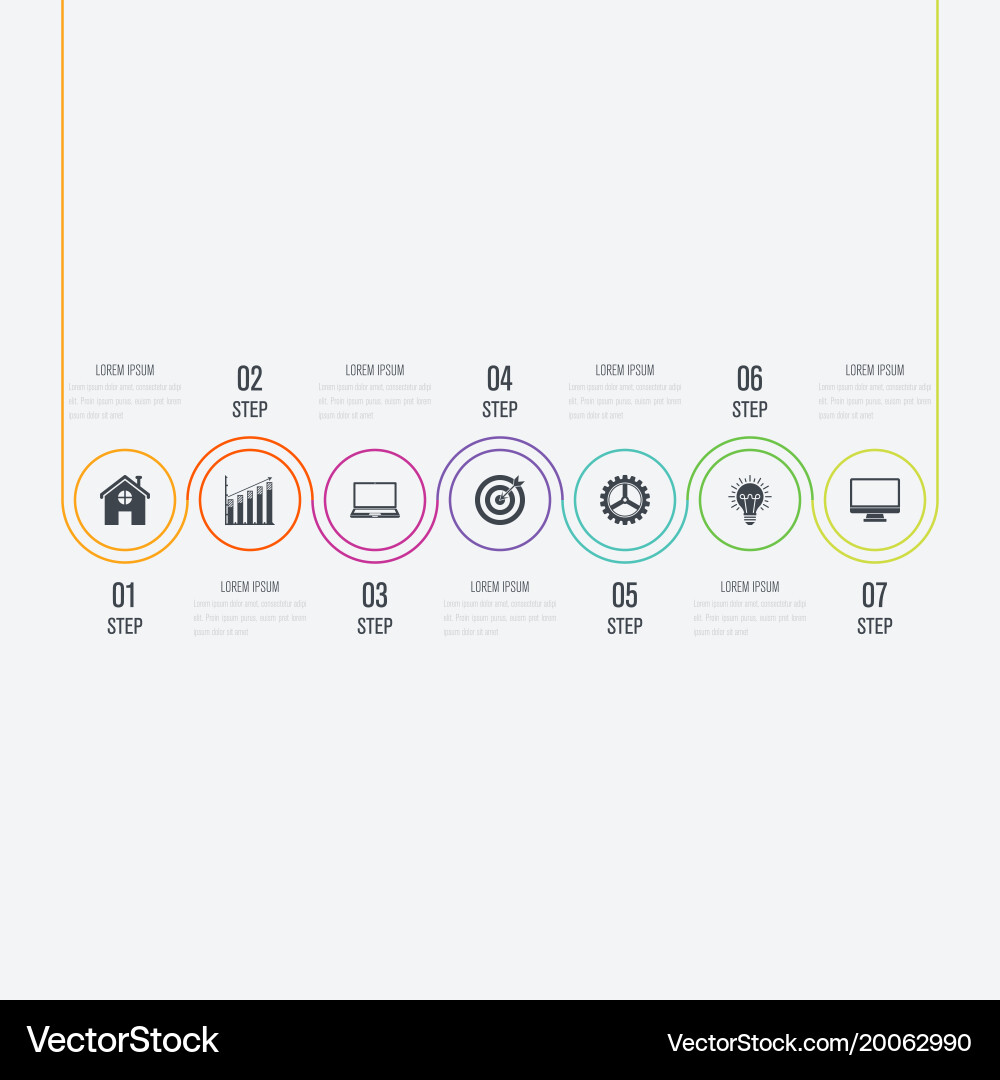 Infographics 7 options Royalty Free Vector Image
