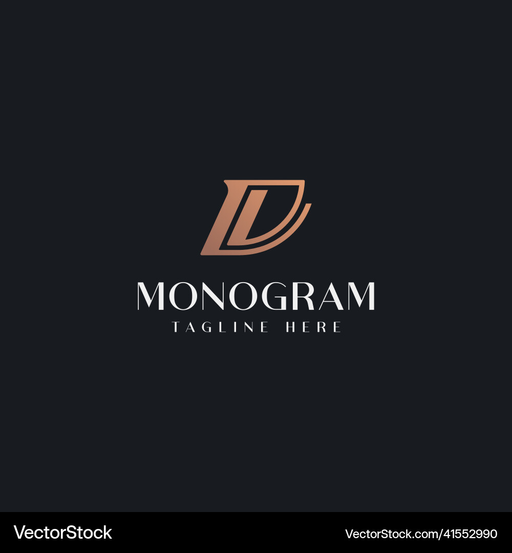 Initial dl ld d l monogram logo template Vector Image