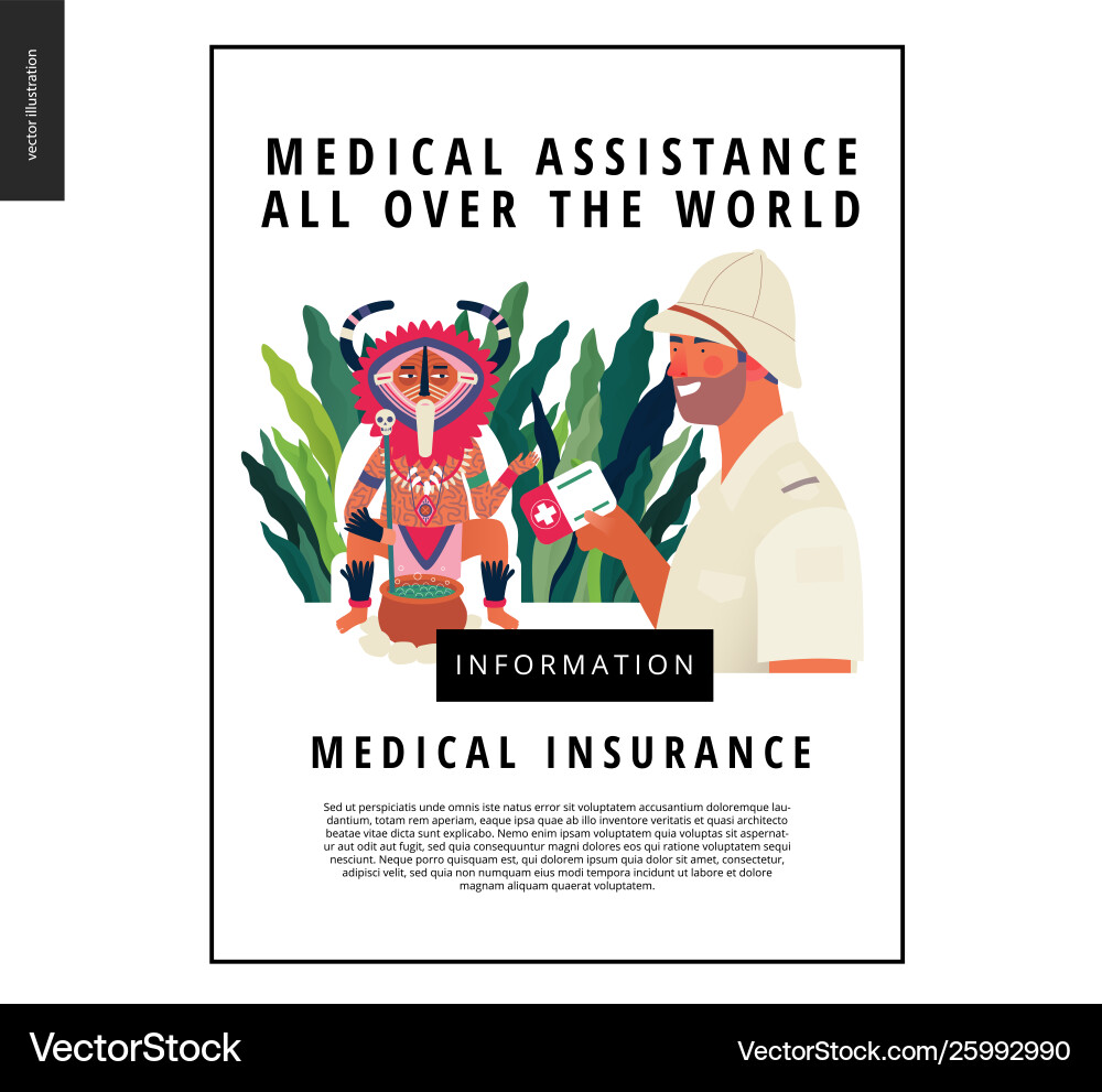Medical insurance template - assistance Royalty Free Vector