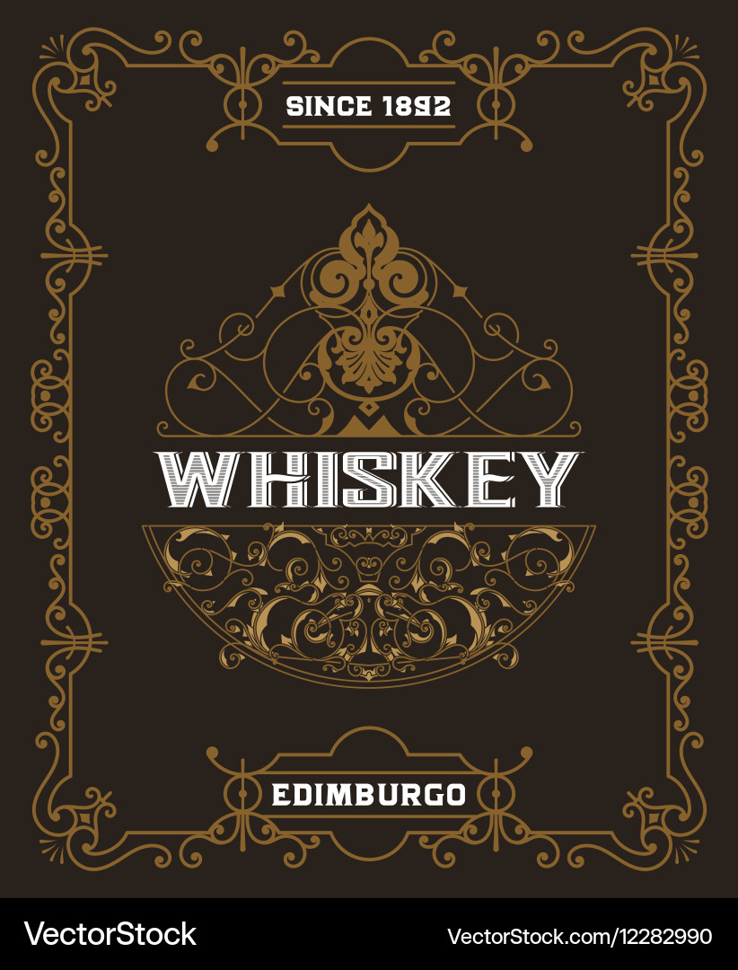 Old label design for whiskey and wine Royalty Free Vector