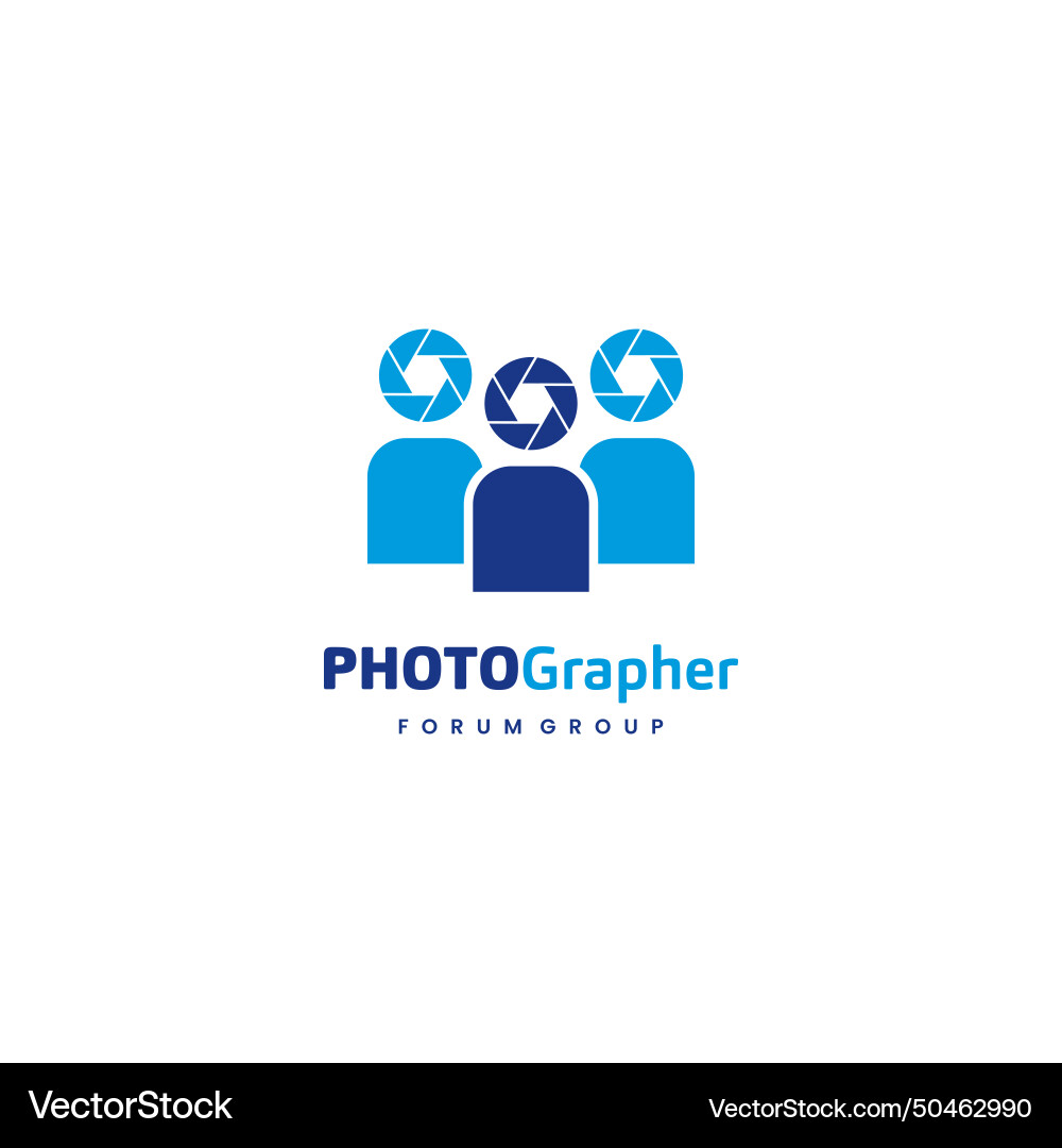 Photographer group logo teamwork Royalty Free Vector Image