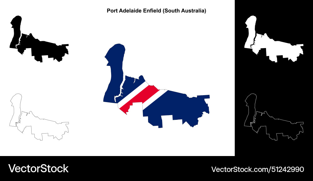 Port adelaide enfield outline map Royalty Free Vector Image