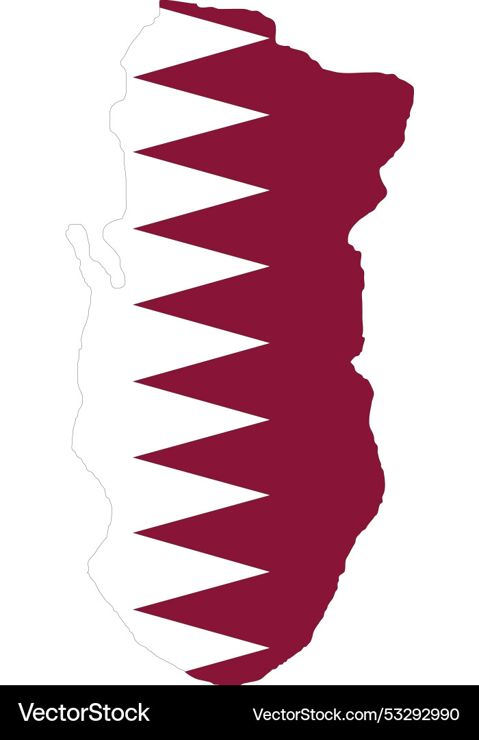 Qatar flag in map Royalty Free Vector Image - VectorStock