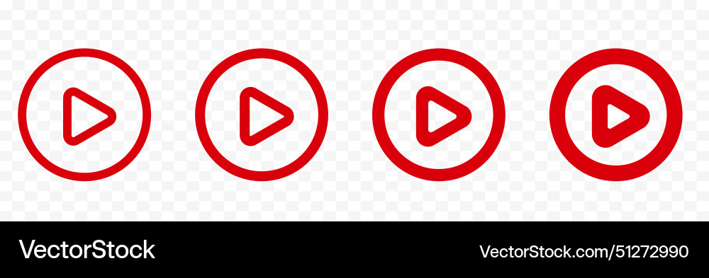 Red play button logo icon simple Royalty Free Vector Image