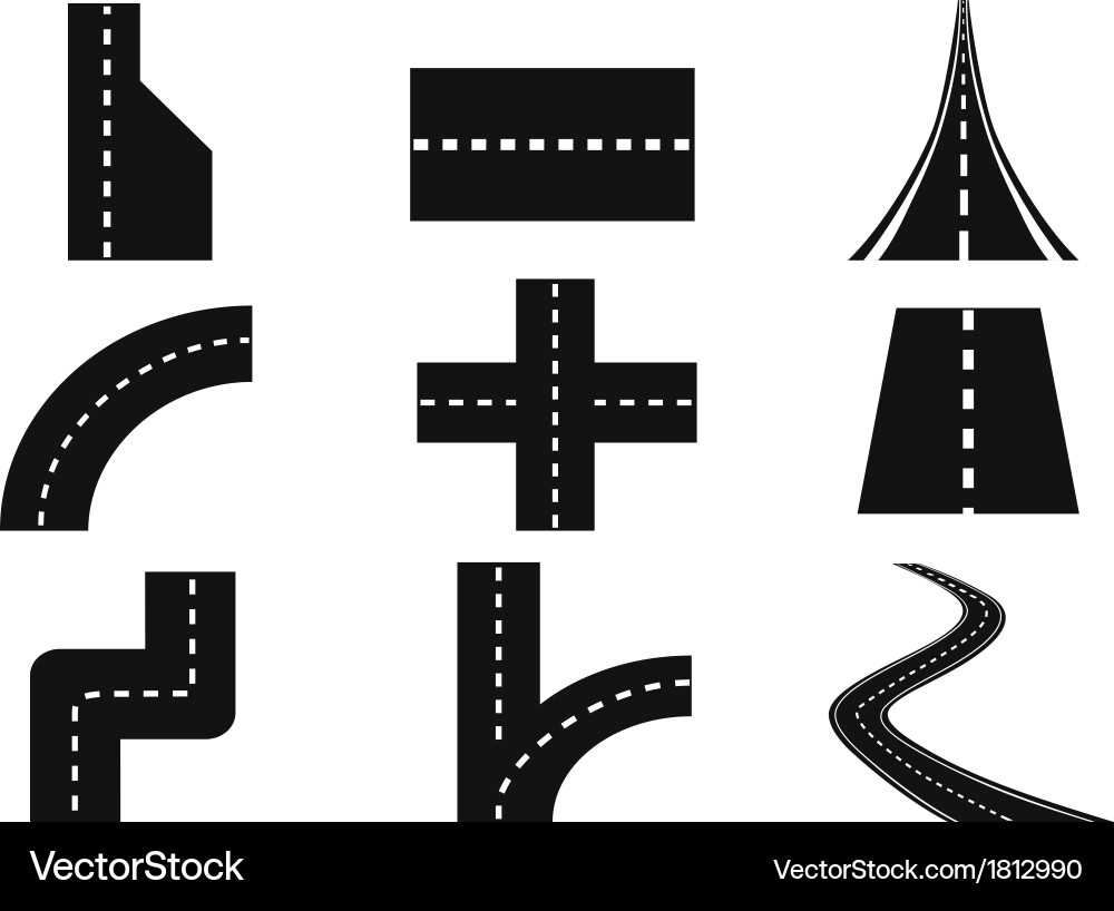 Roads and Pathways Collection Royalty Free Vector Image