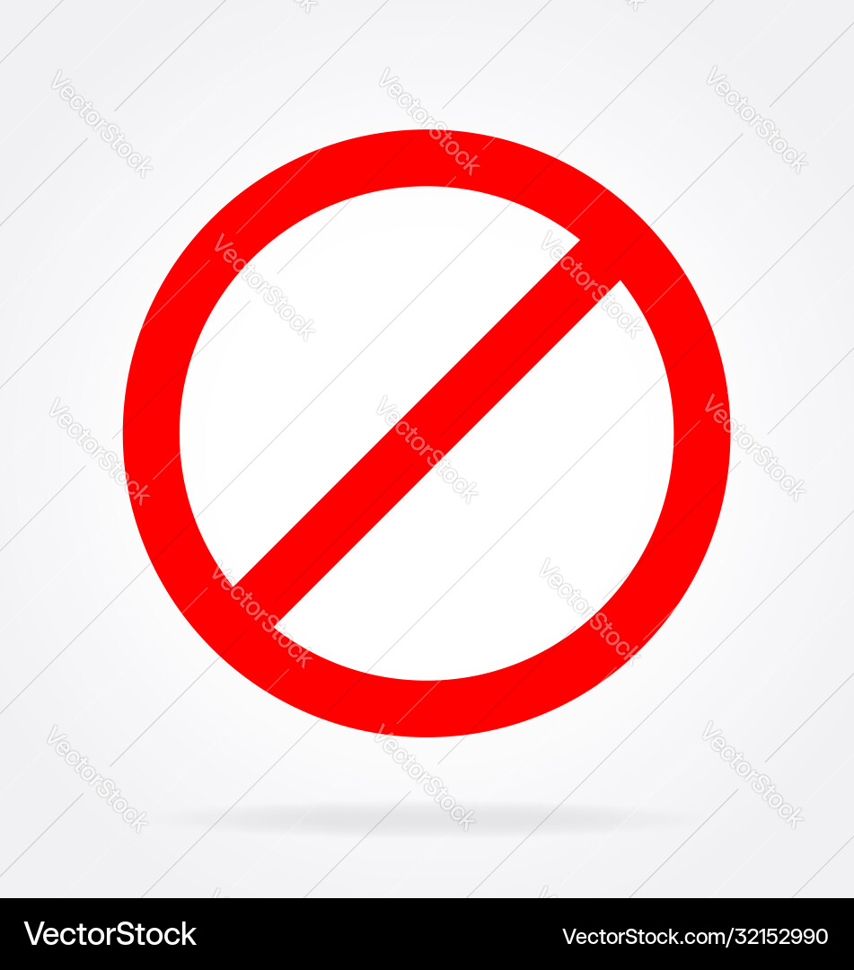 Simple no blank symbol not allowed ban Royalty Free Vector