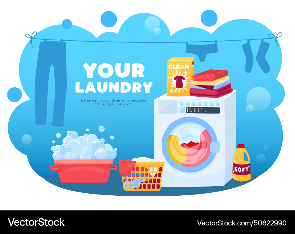 Your laundry wash background Royalty Free Vector Image