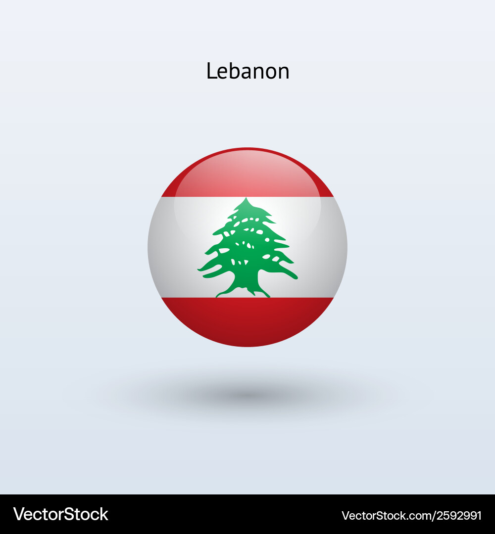 Lebanon round flag Royalty Free Vector Image - VectorStock