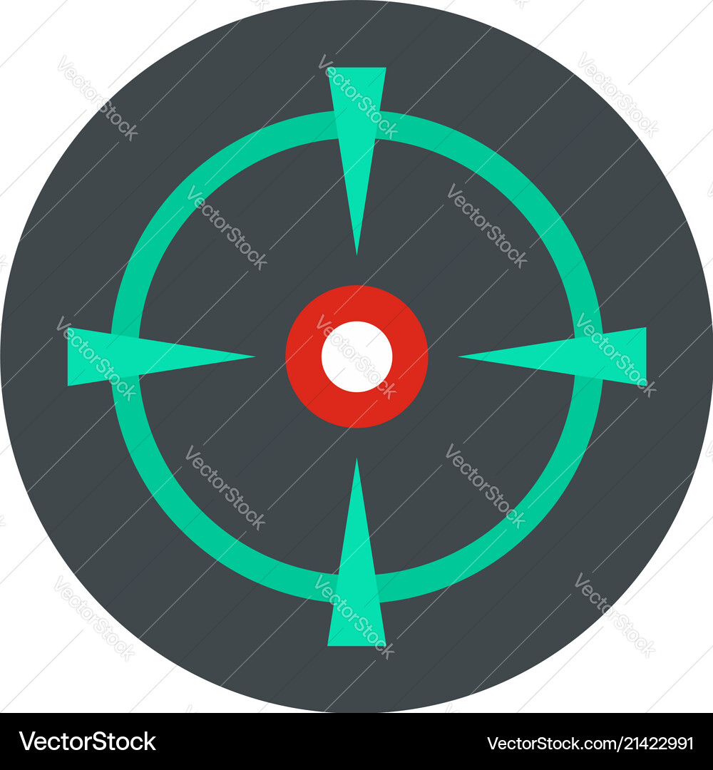 Old gun aim icon flat style Royalty Free Vector Image