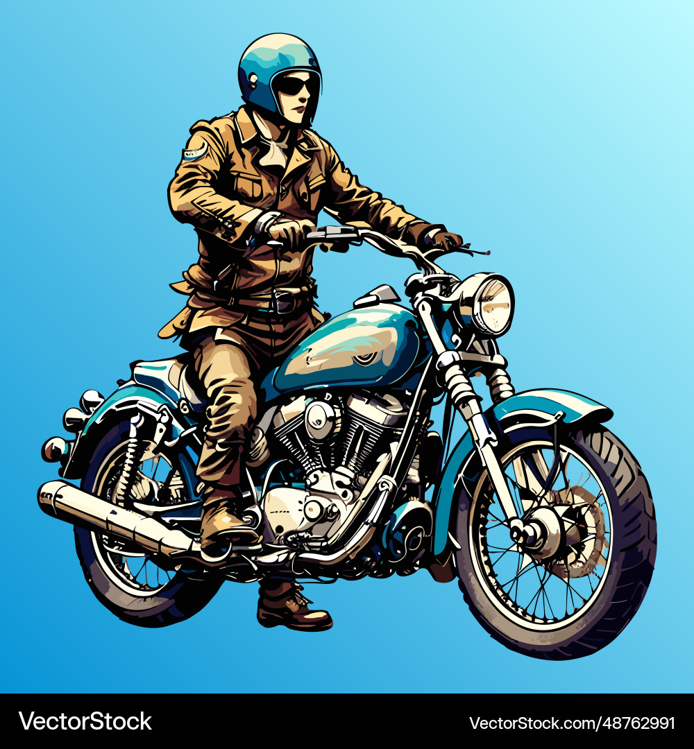 Old vintage motorcycle Royalty Free Vector Image