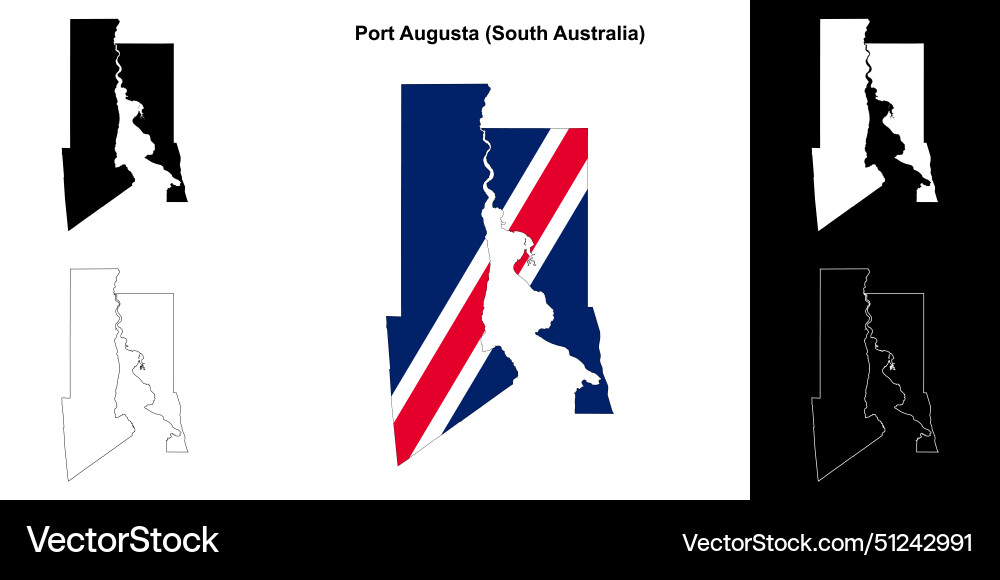 Port augusta outline map Royalty Free Vector Image
