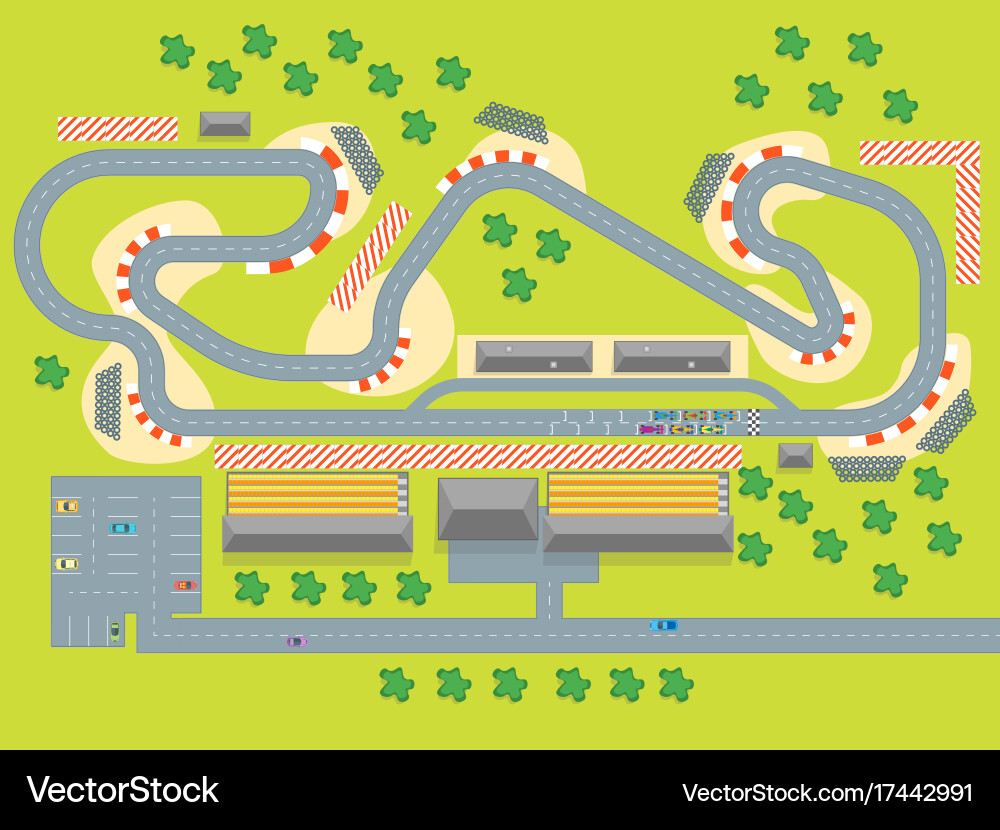 Race Track Cartoon Landscape Royalty Free Vector Image