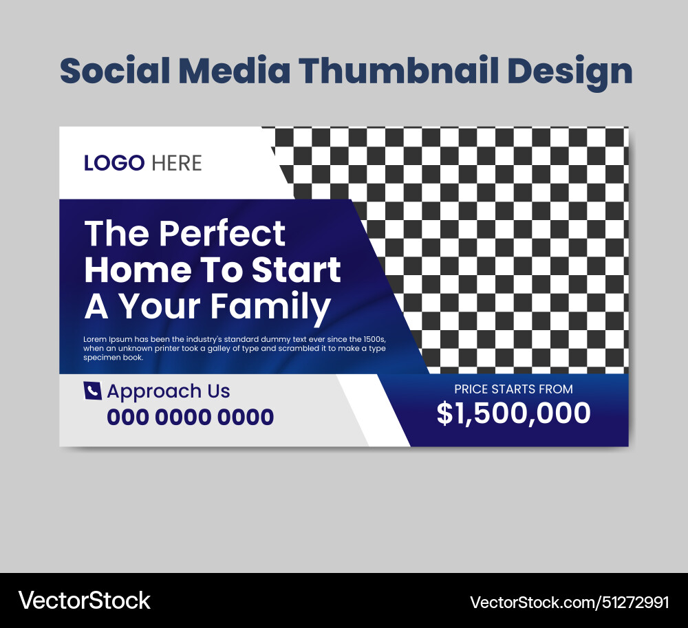 Social media thumbnail design for any Royalty Free Vector