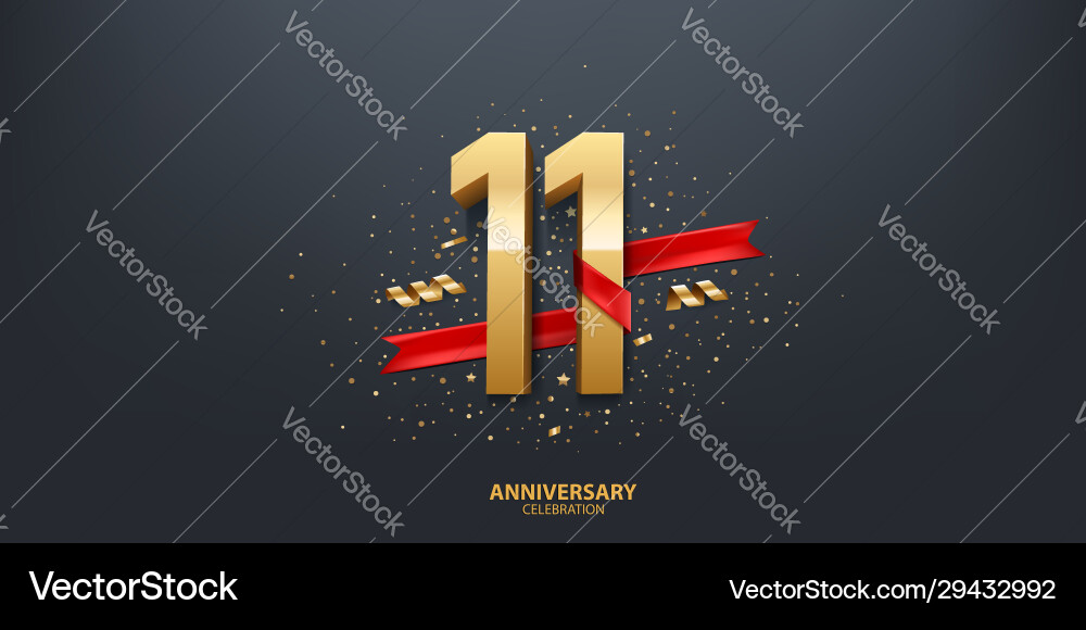 11th year anniversary background Royalty Free Vector Image