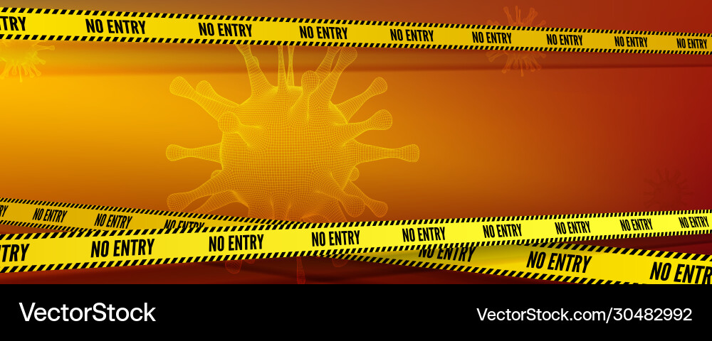 Banner with 3d wireframe virus cells Royalty Free Vector