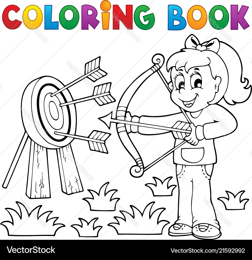 Coloring book kids play theme 3 Royalty Free Vector Image