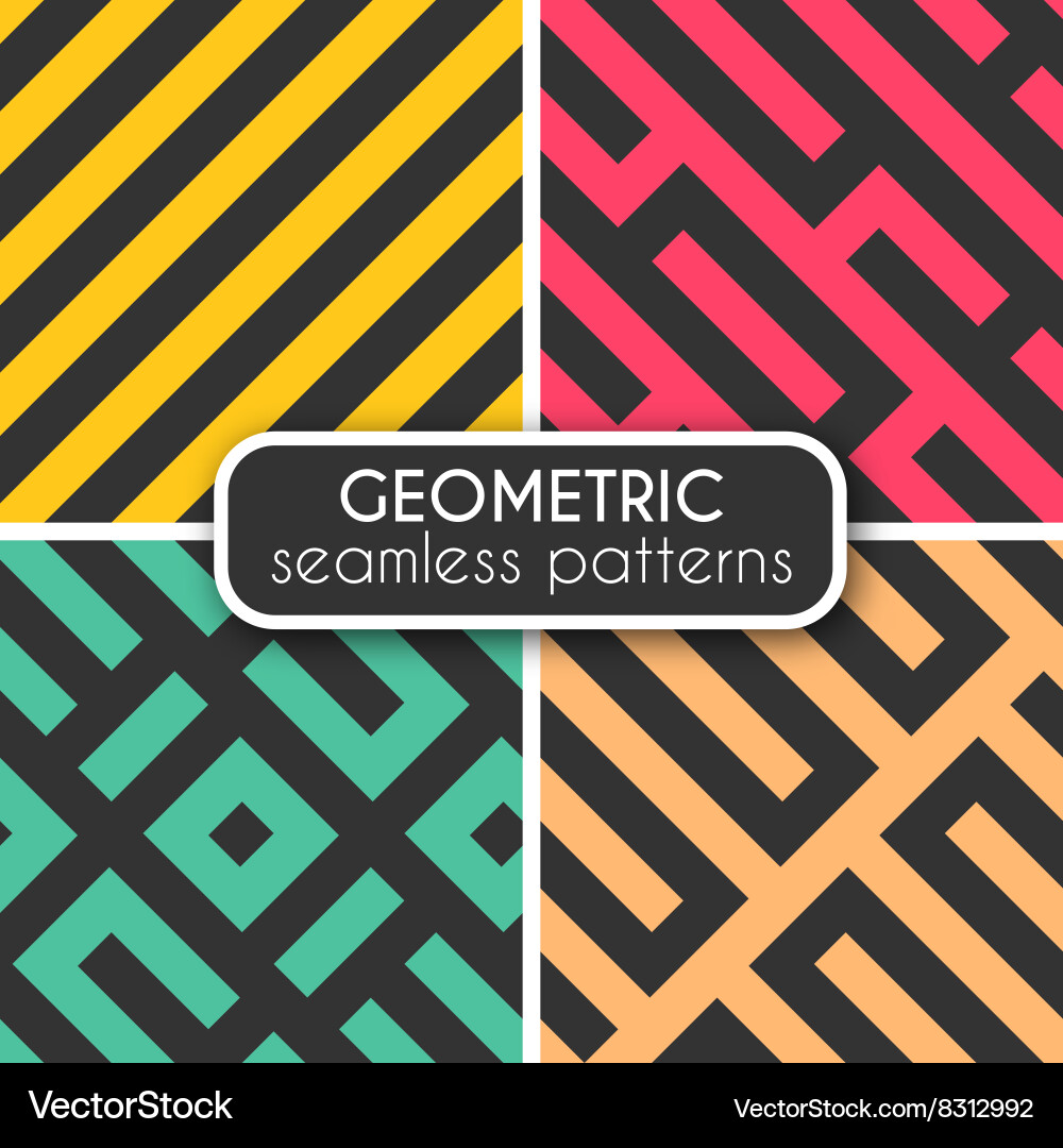 Geometric seamless patterns Royalty Free Vector Image
