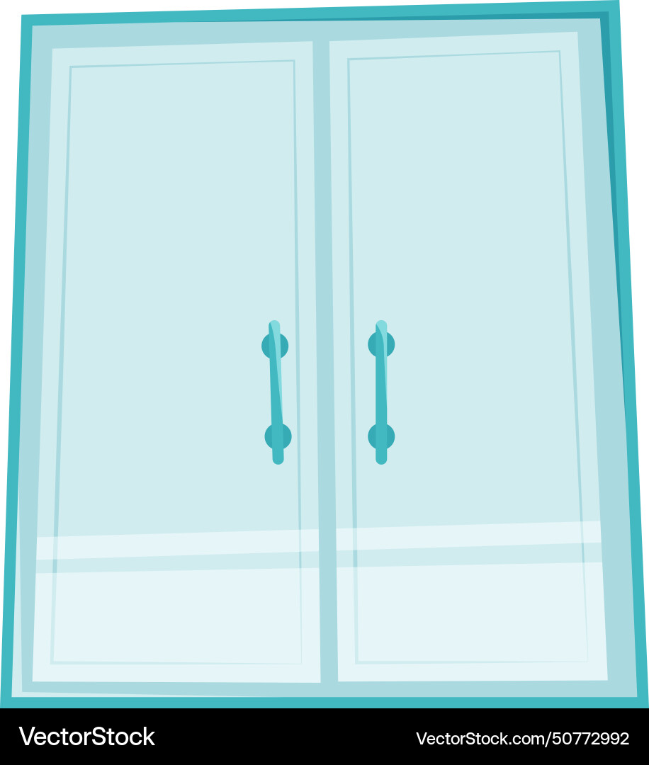 Glass doors cartoon icon glossy clean store Vector Image