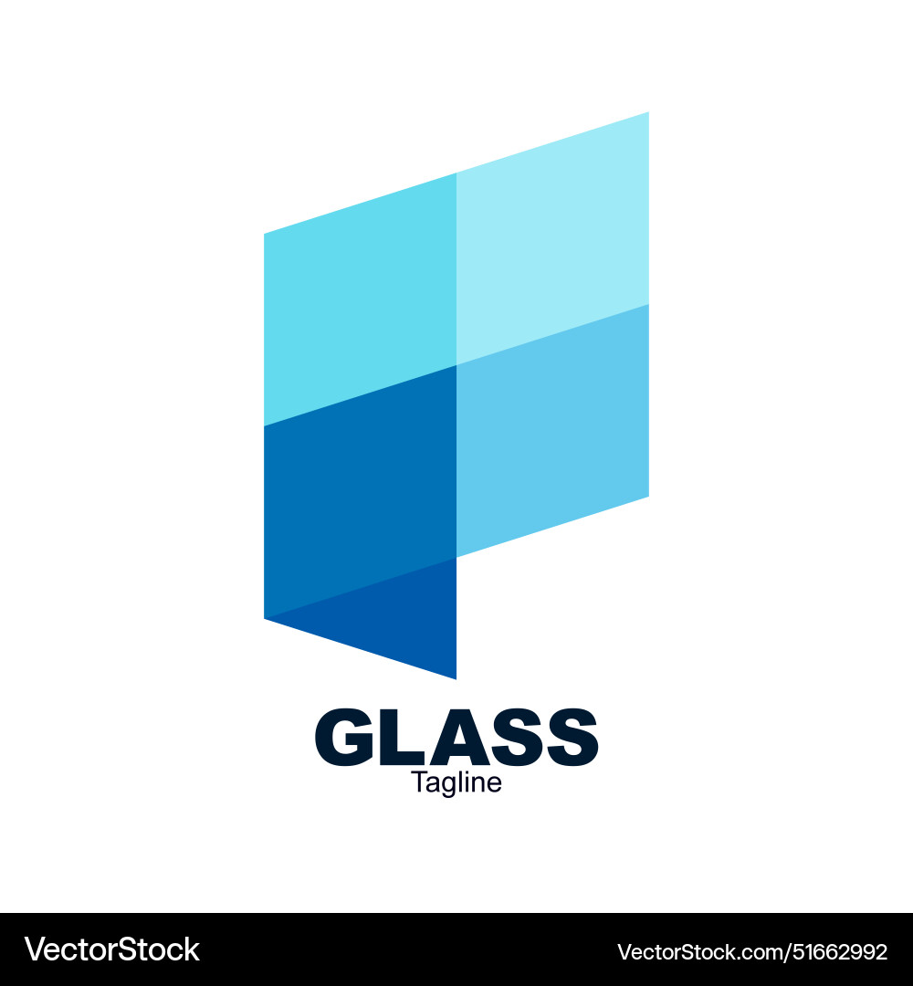 Glass logo icon window Royalty Free Vector Image
