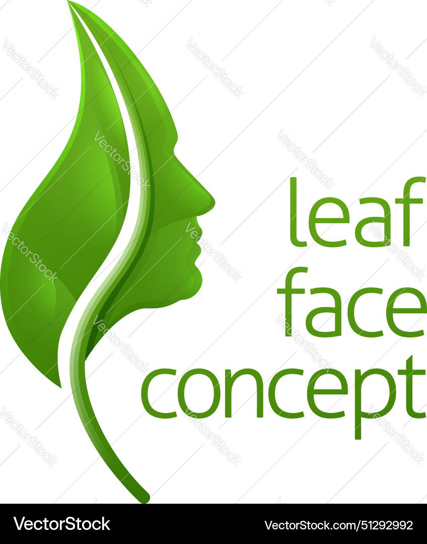 Leaf face concept Royalty Free Vector Image - VectorStock