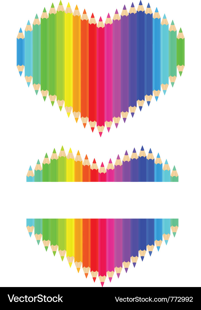 Pencils heart Royalty Free Vector Image - VectorStock