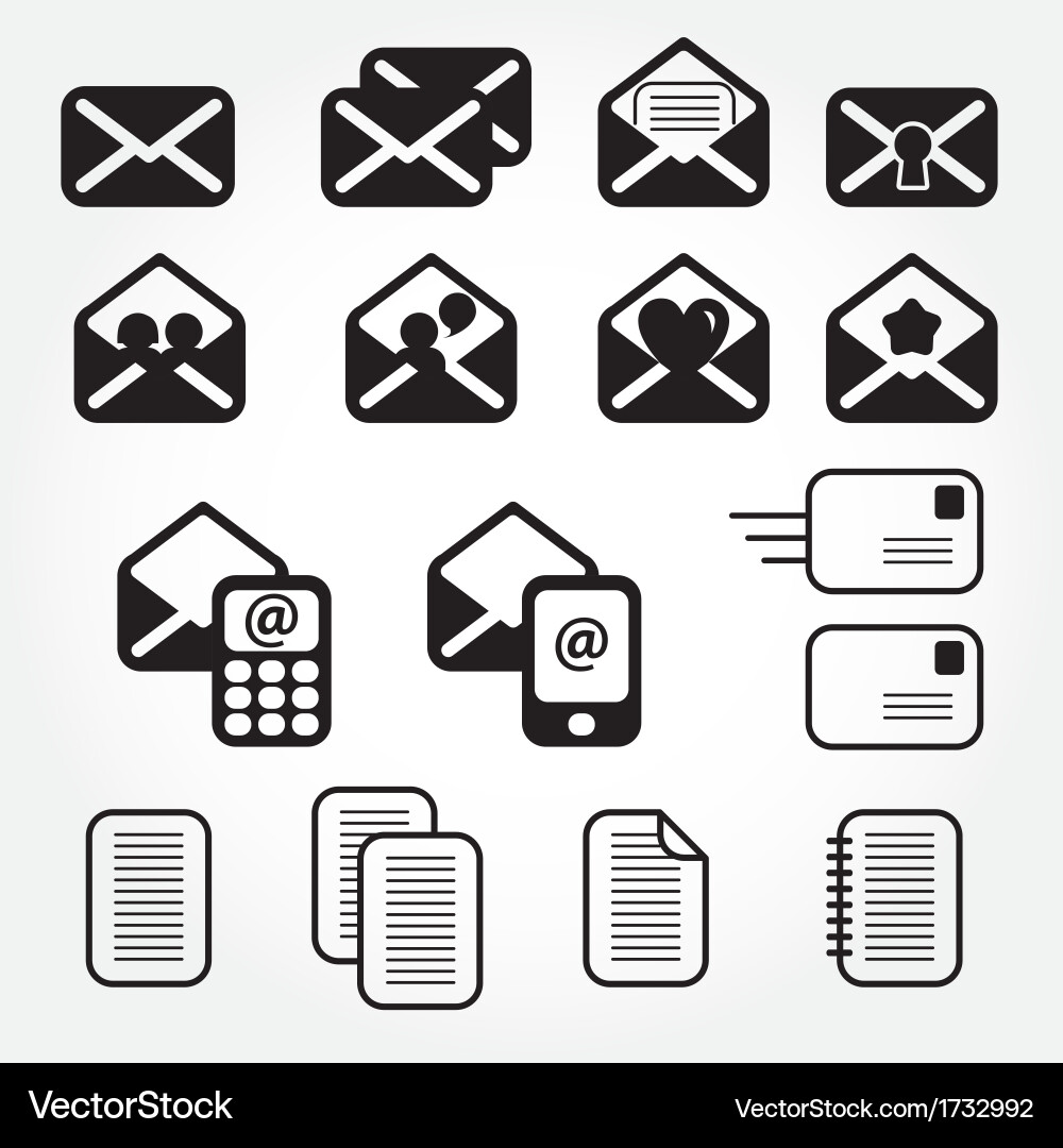 Set of mail icons Royalty Free Vector Image - VectorStock
