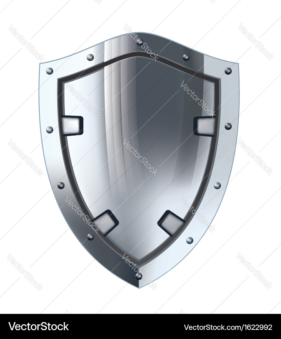 Silver shield Royalty Free Vector Image - VectorStock