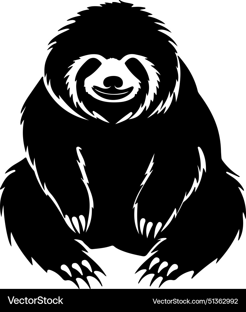 Sloth silhouette white background Royalty Free Vector Image