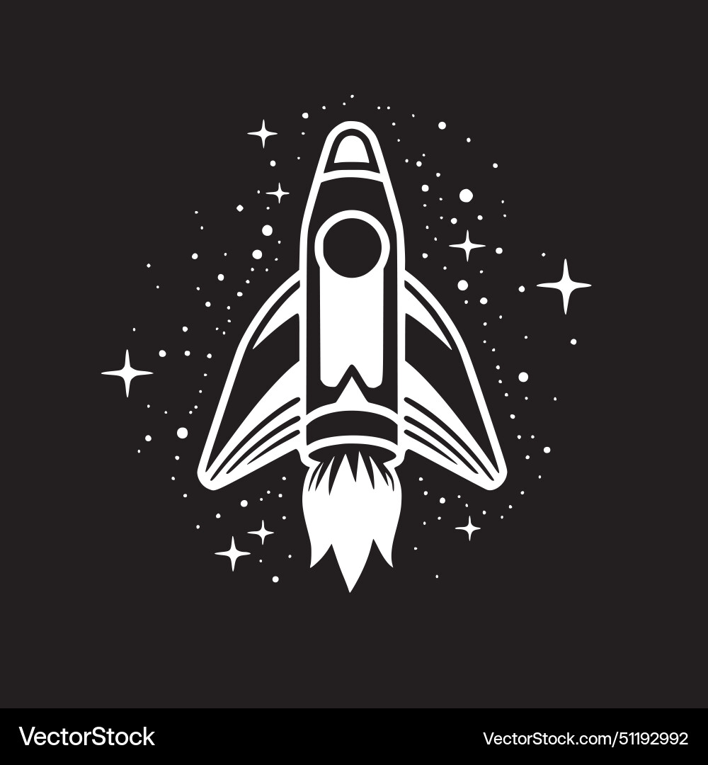 Space - minimalist and flat logo Royalty Free Vector Image