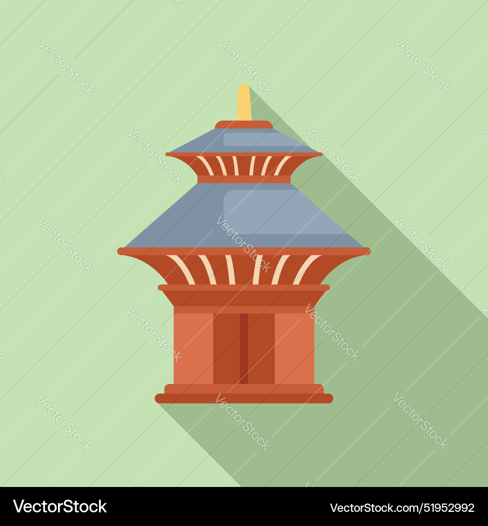 Traditional buddhist stupa temple building showing