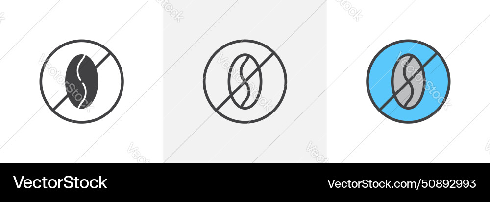 Caffeine free icon set zero coffee Royalty Free Vector Image