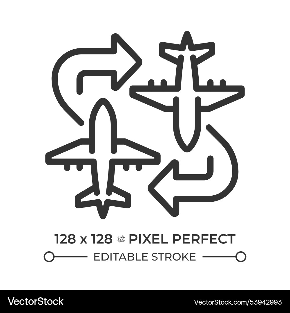 Charter flight linear icon Royalty Free Vector Image