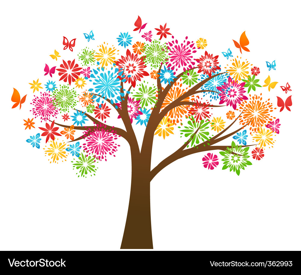 Colorful tree Royalty Free Vector Image - VectorStock