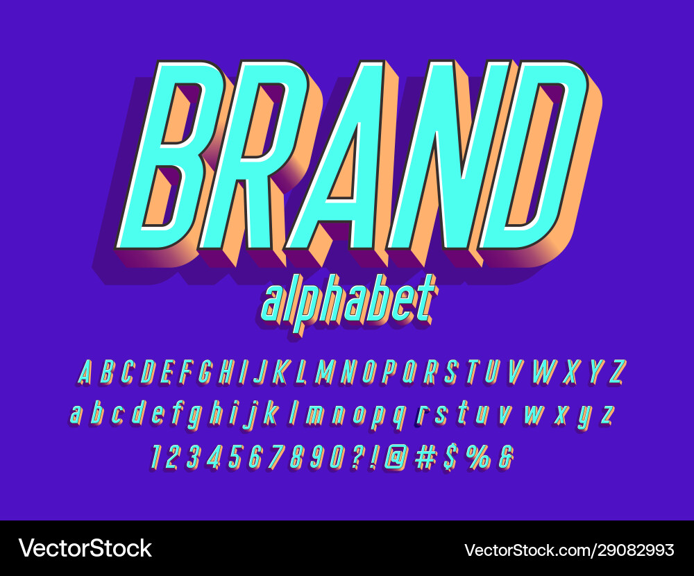 Colour font Royalty Free Vector Image - VectorStock