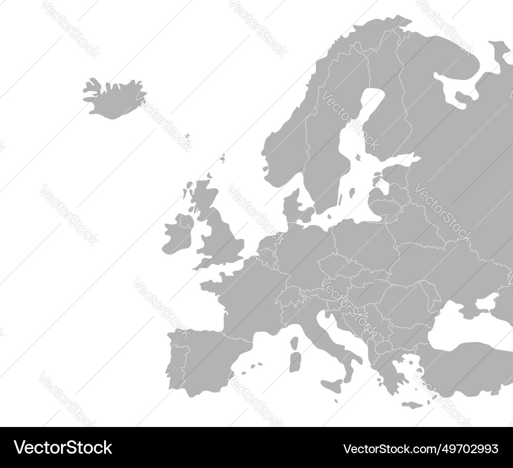 Europe map with countries borders on white Vector Image