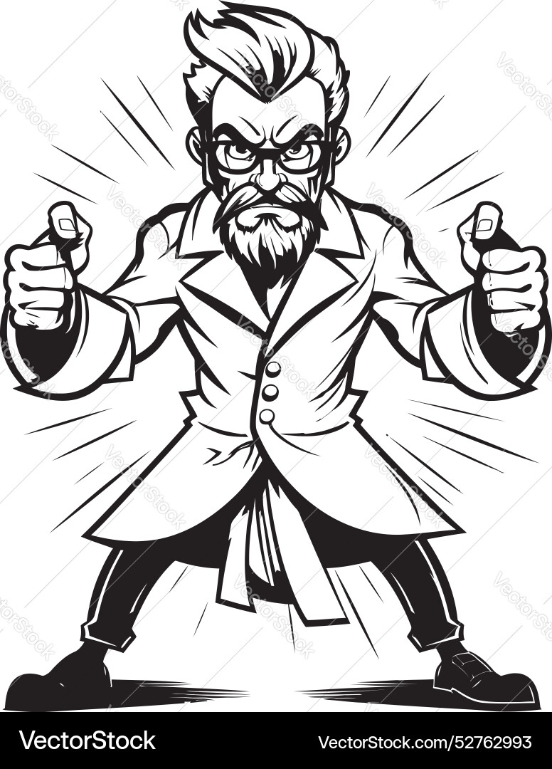 Furious brilliance intimidating doctor logo Vector Image